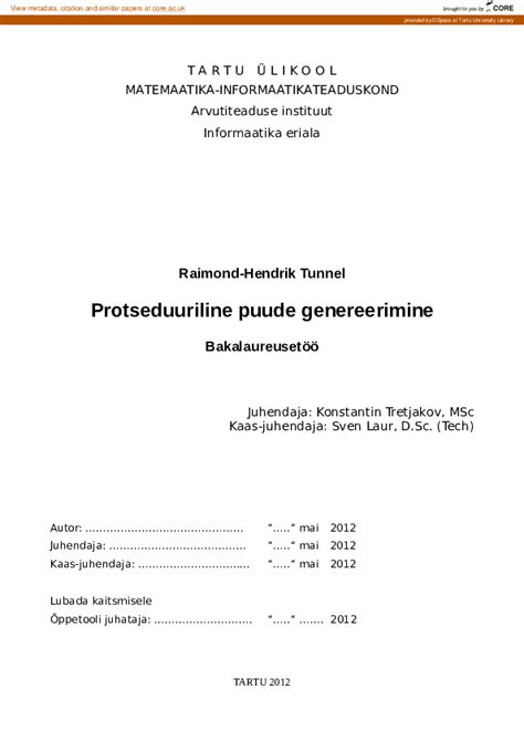 Pdf Procedural Tree Generation