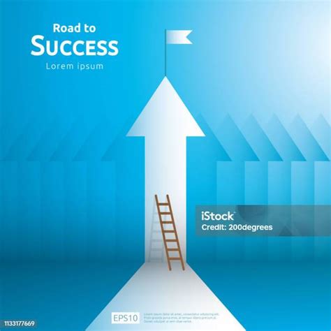 상단에 계단 등반 및 목표 플래그와 성취 성공의 비즈니스 개념입니다 성공적인 비전 목표를 재정 성장 상승 화살표 리더십 및 인재 고용주의 평면 스타일 그림 동기 부여에 대한