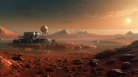 Premium Ai Image Exploration Of Mars A Rover On The Surface Of The