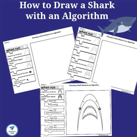 How To Draw A Shark With An Algorithm Worksheet Set Jdaniel4s Mom