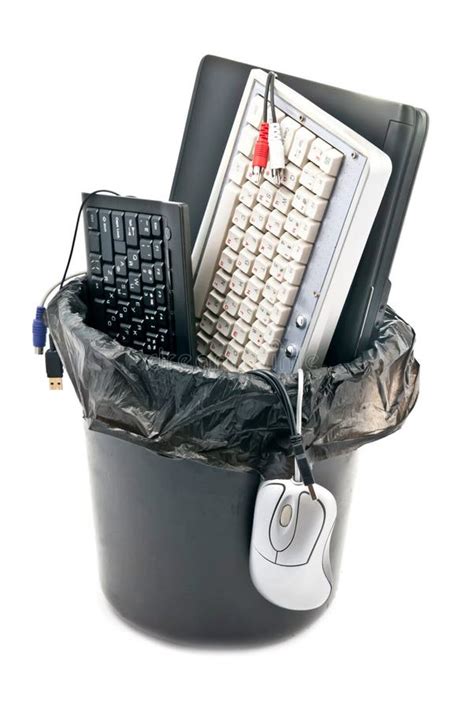Computer In Trash Can Stock Image Image Of Group Color 2426173