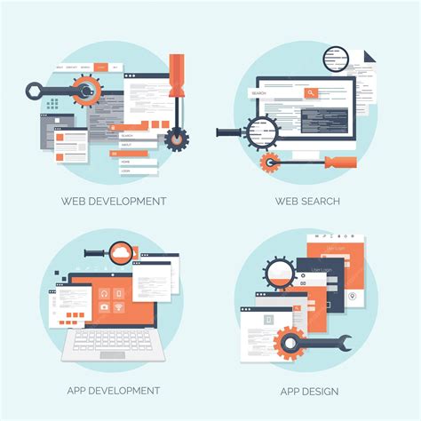 Illustration Vectorielle Fond Informatique Plat Programmation Codage