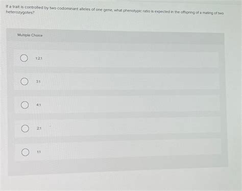 Solved If A Trait Is Controlled By Two Codominant Alleles Of