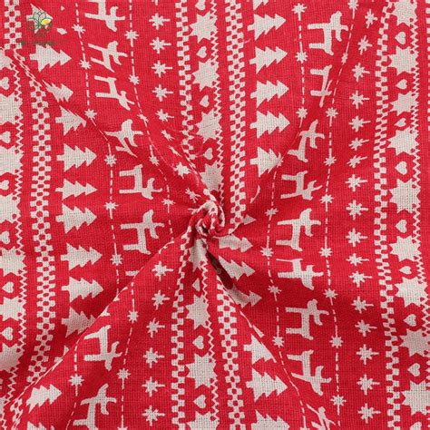 인쇄 크리스마스 패턴 코튼 리넨 운율 패브릭 Diy 크리스마스 장식 직물 패치 워크 커튼 쿠션 14550cmm89