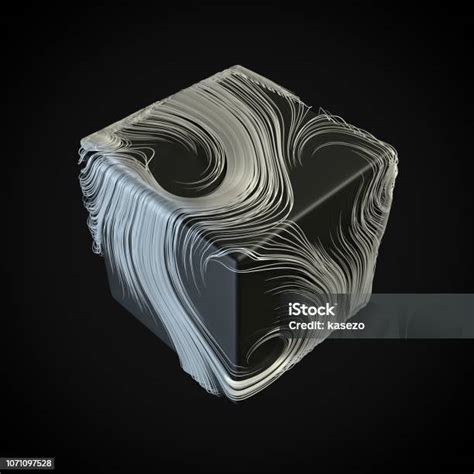 부드럽게 큐브 주위 백색 머리 선을 이동합니다 3 차원 일러스트 레이 션 3차원 형태에 대한 스톡 사진 및 기타 이미지 3차원 형태 Blessing 가능성 Istock