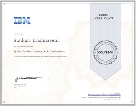 sunkari krishnaveni on linkedin python datascience ai development coursera