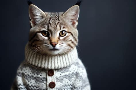 Premium Ai Image Cute Woodland Bobcat With Colorful Wildflowers And Butterflies Forest Style