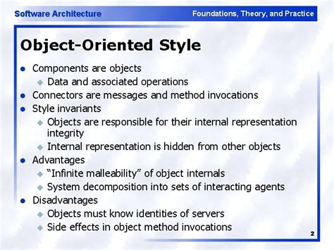 Architectural Styles Software Architecture Lecture Copyright Richard