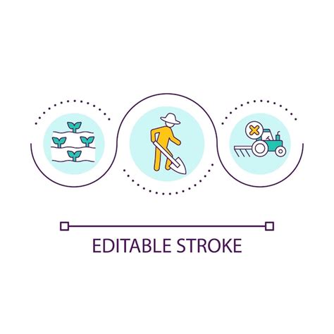 Premium Vector No Till Farming Approach Loop Concept Icon
