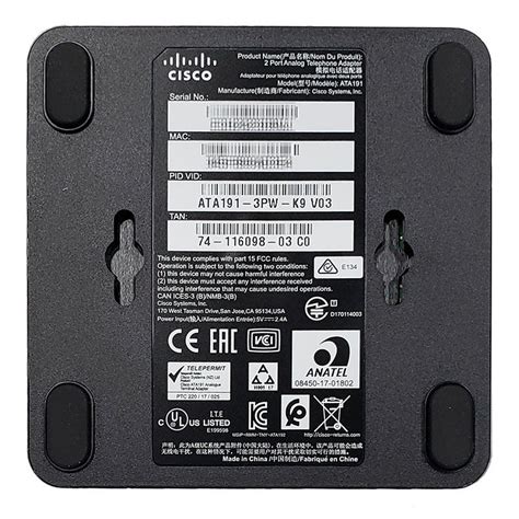 Cisco ATA191 Multiplatform Analog Telephone Adapter ATA191 3PW K9
