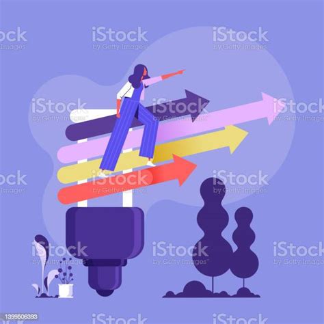 혁신은 성공 목표 개념을 달성하기 위해 비즈니스 또는 영감을 시작합니다 개념에 대한 스톡 벡터 아트 및 기타 이미지 개념 고용과 노동 공연 Istock