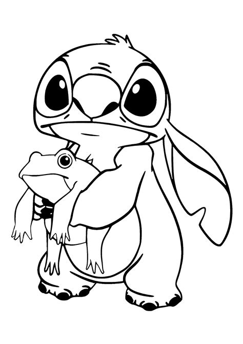 Stich Mit Einem Frosch Ausmalbilder Von Lilo Und Stitch Zum Ausmalen