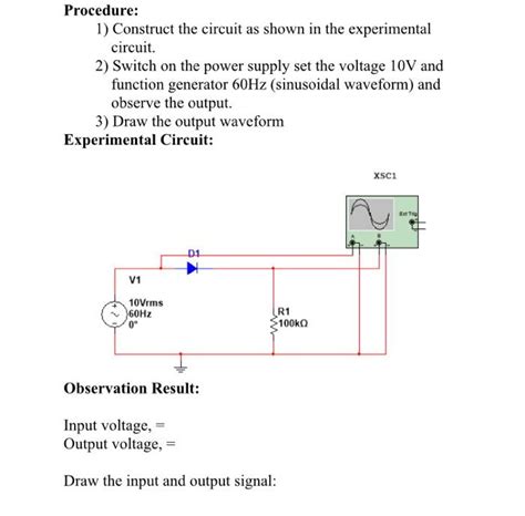 Solved Procedure 1 Construct The Circuit As Shown In The