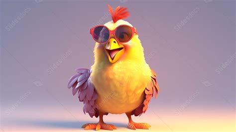 Amusing Poultry Personality In 3d Powerpoint Background For Free