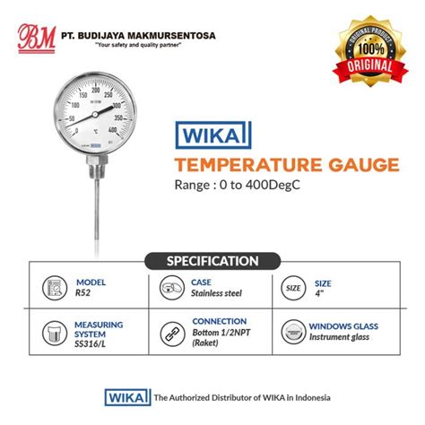 Wika Temperature Gauge R52 4 Inch 0 To 400degc Bjmsonline Com