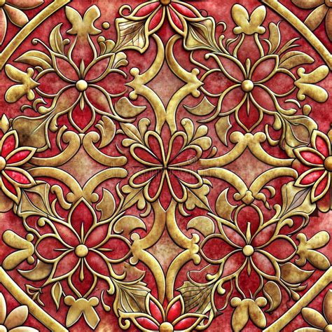 Floral Illustration Old Style Seamless Tile Pattern Design Ai