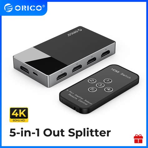 Hdmi Switch 5 In 1 Out Orico 4k Hdmi Splitter Switcher Hdmi Switch Box Hub พร้อมรีโมทรองรับ