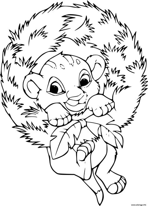 Coloriage Bebe Simba Se Berce Couronne De Noel Dessin Simba Imprimer
