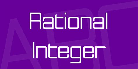 Download Rational Integer Font