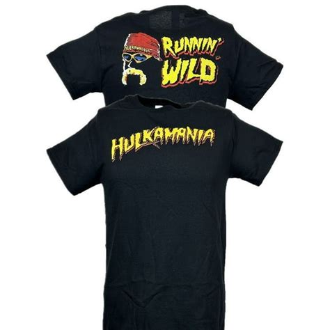 Wwe Hulk Hogan Running Wild Hulkamania Mens Black Wrestling T Shirt Xl