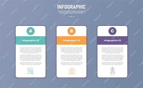 Premium Vector 3 Point Stage Or Step Infographic Template With Vertical Table Header With