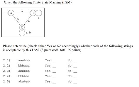 Solved Given The Following Finite State Machine FSM Please Chegg