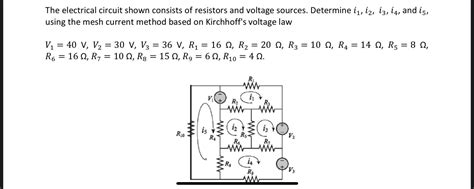 Solved The Electrical Circuit Shown Consists Of Resistors Chegg