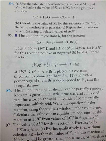 solved use the tabulated thermodynamic values of delta h