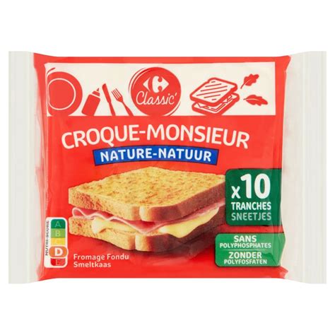 Classic Croque Monsieur Nature Fromage Fondu 10 Tranches 200 G
