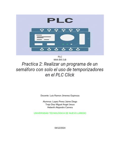 Practica 2 Plc Pdf Controlador Lógico Programable Semáforo