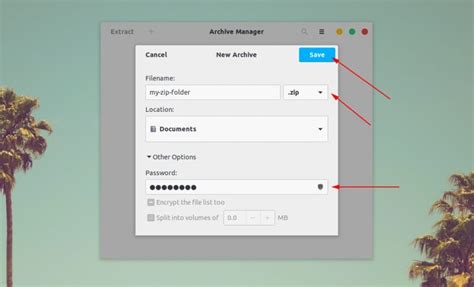 how to create a password protected zip file in linux