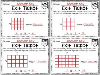 Common Core Exit Tickets Third Grade Measurement Data TpT