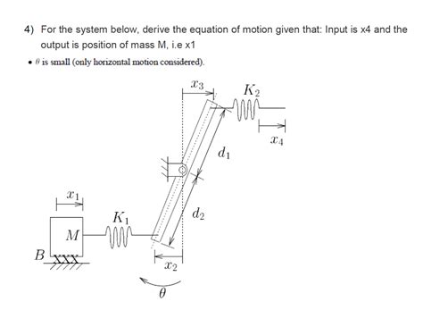 Solved 4 For The System Below Derive The Equation Of