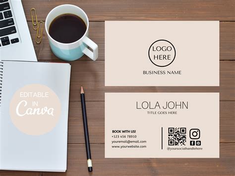 QR Code Business Card Template Editable Business Card Minimalist Business Cards Printable