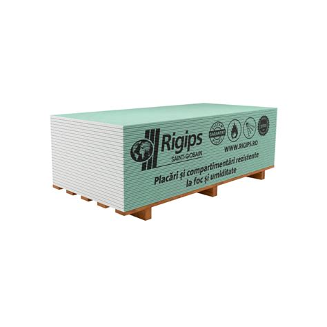 Placa Gips Carton Rezistenta La Foc Si Umiditate Rigips Rfi 12