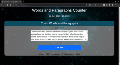 Words Counter And Paragraphs Counter Flask App Using Python With