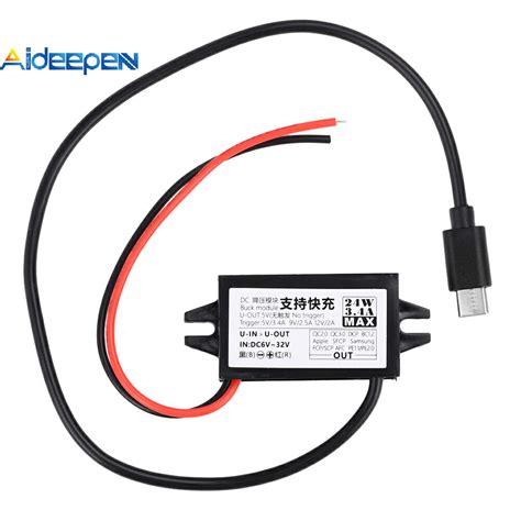 Aideepen โมดูลสเต็ปดาวน์ Dc Dc 24w แหล่งจ่ายไฟกันน้ําแบบปิดผนึกยานพาหนะ 12 24v ถึง 5v รองรับอิน