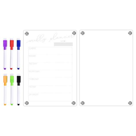 마그네틱 보드 냉장고 일정 계획 화이트보드 드라이 지우기 아크릴 주간 달력 인쇄제품
