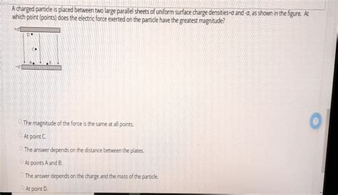 solved charged particle is placed between two large parallel sheets