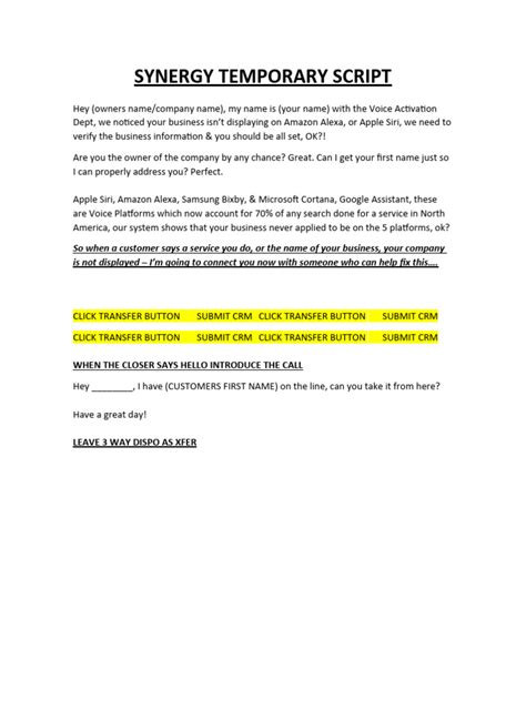 Synergy Temporary Script Pdf Software Computing