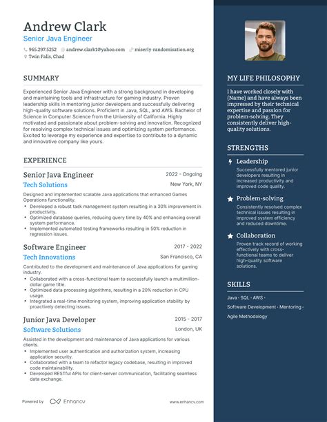 3 Successful Senior Java Engineer Resume Examples And Writing Tips For 2024