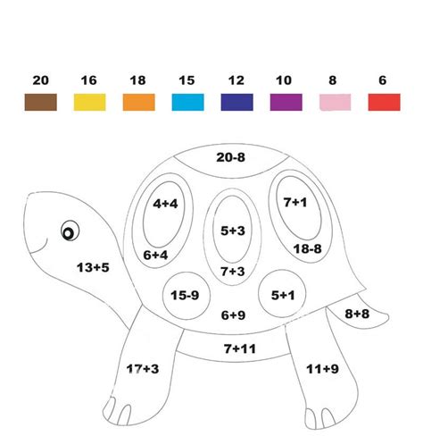 Printable Turtle Color By Number Download Print Now