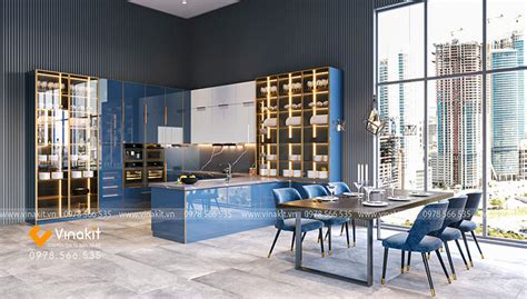 10 Mẫu Tủ Bếp Màu Xanh Coban Xanh Lam đẹp Cuốn Hút Sang Trọng