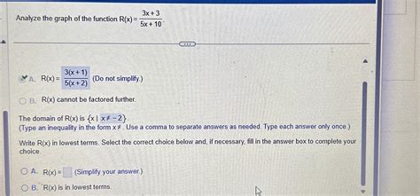 Solved Analyze The Graph Of The Function Chegg Com