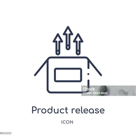 일반 개요 컬렉션의 선형 제품 릴리스 아이콘입니다 얇은 라인 제품 출시 아이콘 흰색 배경에 고립입니다 제품 릴리스 최신 유행