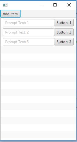 Java JavaFX How To Dynamically Add Textfields And Buttons On User