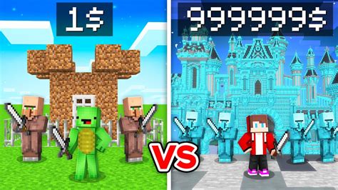 Mikey CHEAPEST Kingdom Vs JJ RICH Kingdom Survival Battle In Minecraft Maizen Minecraft Videos