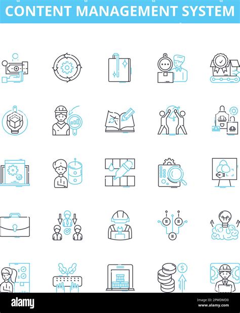 Content Management System Vector Line Icons Set Cms Content Management System Creation