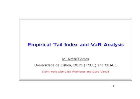 Pdf Empirical Tail Index And Var Analysis