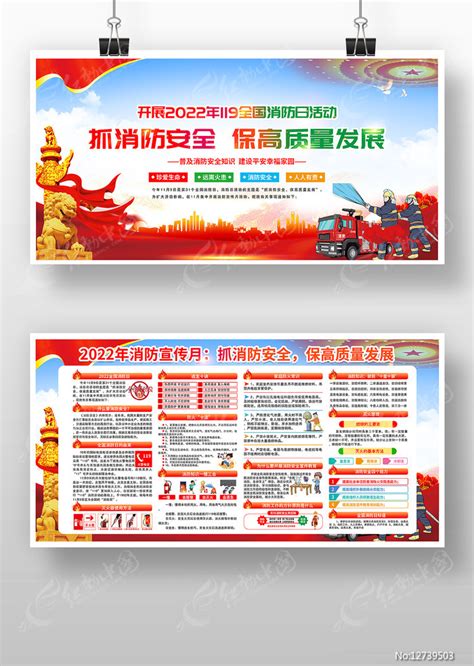 2022年全国消防日展板图片下载 红动中国
